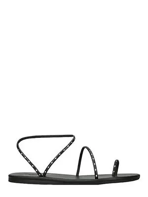 ANCIENT GREEK SANDALS Astro Faux-leather Flat Sandals - Black