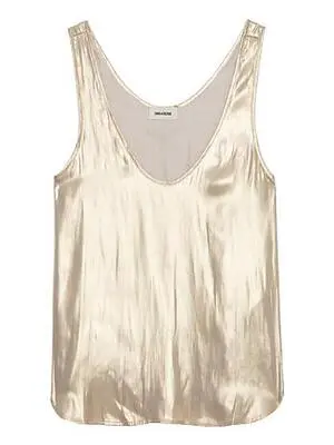 Zadig&Voltaire Iridescent Satin Top - Gold