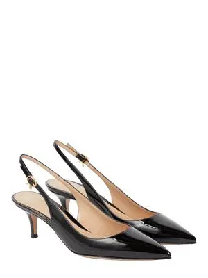 GIANVITO ROSSI Ribbon Sling 55 Leather Slingback Pumps - Black