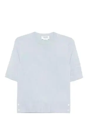 Thom Browne 4-bar Pointelle T-shirt - Blue