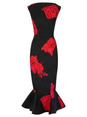 Marni Rose-printed Dress - Black