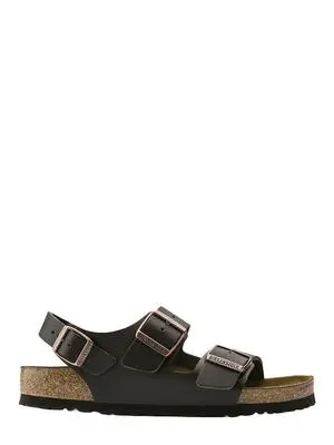 BIRKENSTOCK Milano Natural Leather Sandals - Dark Brown