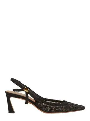 Dolce & Gabbana Crystal-embellished Slingback Pumps - Black