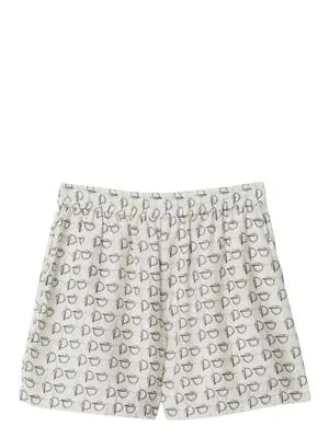 Burberry Mulberry Silk Boxer Shorts - Silver/white