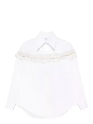 Alexander McQueen Slashed Creponne-detail Shirt - White