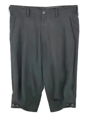 Yohji Yamamoto Buttoned-hem Shorts - Black