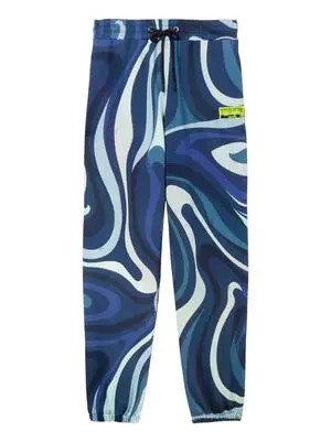 Emilio Pucci Marmo-print Track Pants - Blue