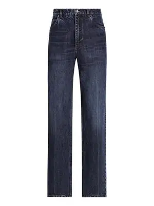 Dolce & Gabbana Oversize Wide-leg Jeans With Embroidered Logo - Multicolor