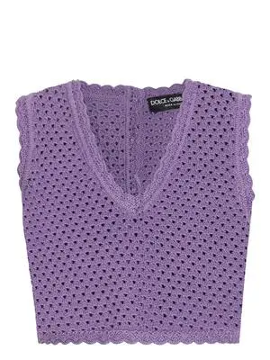 Dolce & Gabbana Crochet Crop Top - Purple