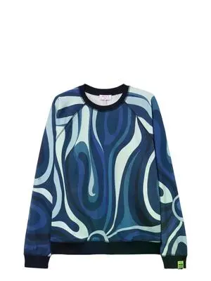 Emilio Pucci Marmo-print Fleece Sweatshirt - Blue