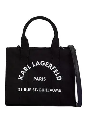 Karl Lagerfeld Mini Rue St-guillaume Canvas Tote Bag - Black