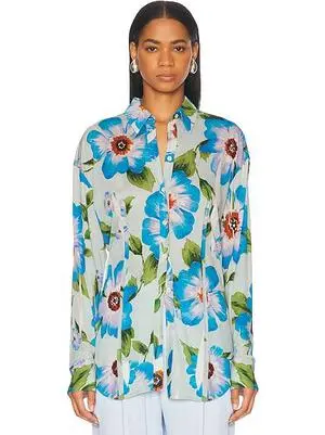 Acne Studios Suri Printed Viscose Shirt - Multi Blue