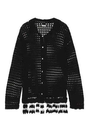 BODE Blossom Crochet Shirt - Black