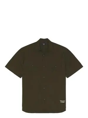 Comme Des Garçons Nylon Tussah Shirt In Olive - Khaki