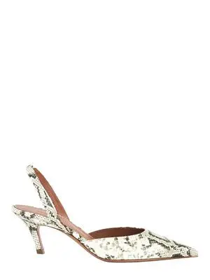 Amina Muaddi Sofia 60 Snake Sling Pumps - Natural
