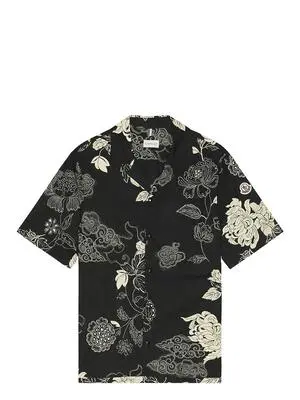 Moncler Short Sleeve Shirt In Black In Black - Navy