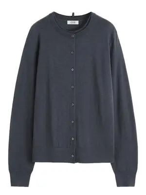 Cos Attached Layered Fine Cashmere Cardigan Gray