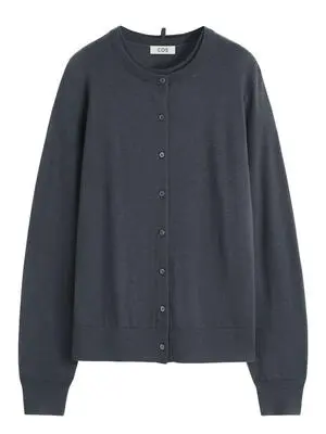 Cos Attached Layered Fine Cashmere Cardigan Grey