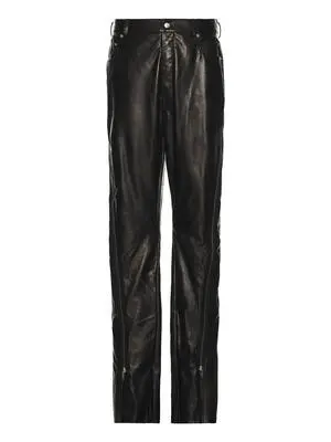 Rick Owens Bolan Banana Leather Pants - Black