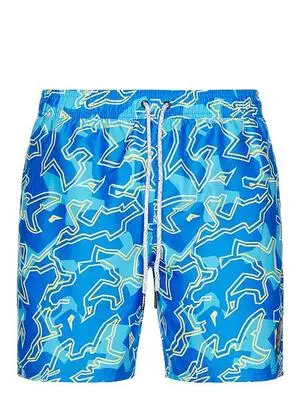 MAUI AND SONS Bad Fish Classic Swim Trunks - Blue