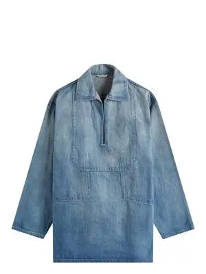 Auralee Selvedge Faded Denim Shirt - Light Indigo