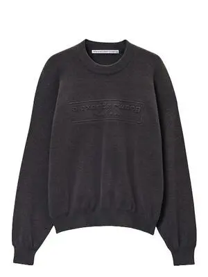 Alexander Wang Embossed Logo Ribbed Pullover - Grey