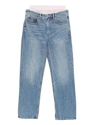 Alexander Wang Slit Hem Jean With Hotfix Mesh - Medium Indigo