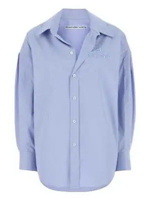Alexander Wang Graphic Embroidery Oversized Shirt - Oxford Blue