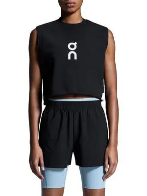 On Club Logo Crop Muscle Tank - Black