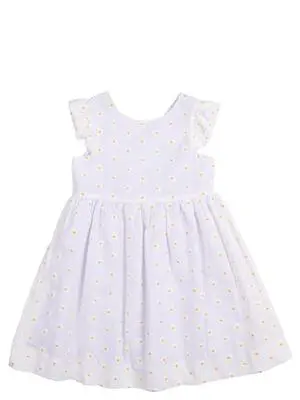FLORENCE EISEMAN Embroidered Daisy Dress - White / Yellow