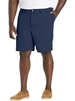 HARBOR BAY BY DXL Big & Tall Waist-relaxer Cotton Shorts - Navy