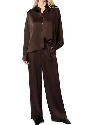 WeWoreWhat WeWoreWhat Silky Trouser Pant Chestnut