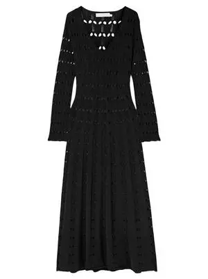Zimmermann Rhiannon Pointelle-knit Maxi Dress - Black
