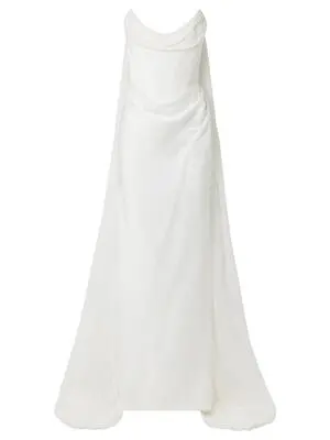 VIVIENNE WESTWOOD Galaxy Cape-effect Strapless Gown - Off-white