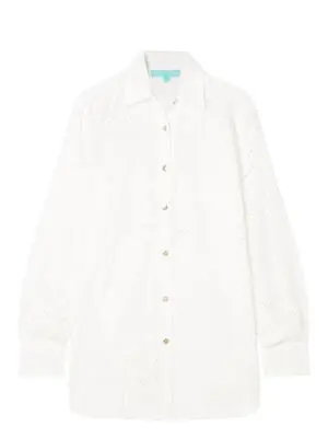 MELISSA ODABASH Melissa Odabash Orla Broderie Anglaise Cotton Shirt