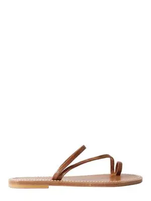 K.JACQUES Actium Lizard-effect Leather Slides - Brown