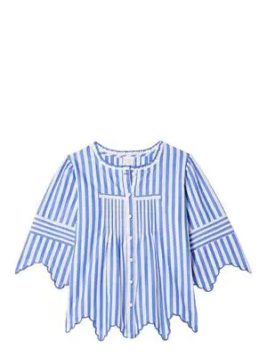 LORETTA CAPONI Loretta Caponi Matilde Striped Cotton Shirt