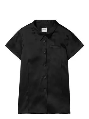 Khaite Keefe Silk-organza Shirt - Black