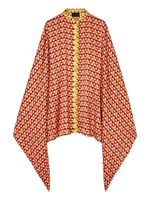 DIMA AYAD Printed Satin Blouse - Orange