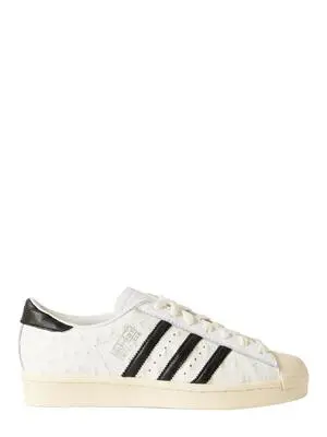 Adidas Originals By Alexander Wang Superstar Vintage Ostrich-effect Leather Sneakers - White