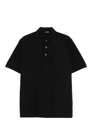 Zegna Cotton Polo Shirt - Black