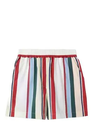 La DoubleJ Striped Shorts - White