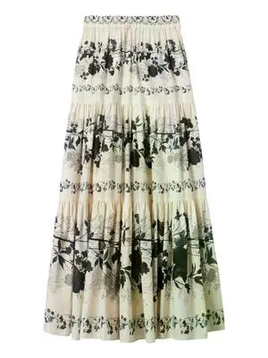 La DoubleJ Tiered Maxi Skirt - Neutrals