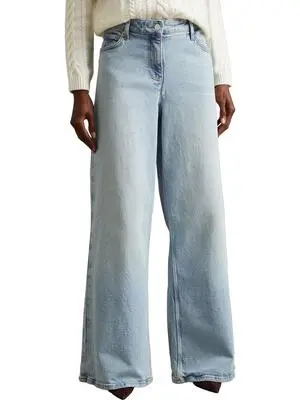 REISS Crete Petite Wide-leg Jeans - Light Blue