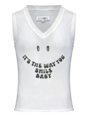 MAISON MARGIELA Printed Tank Top - White