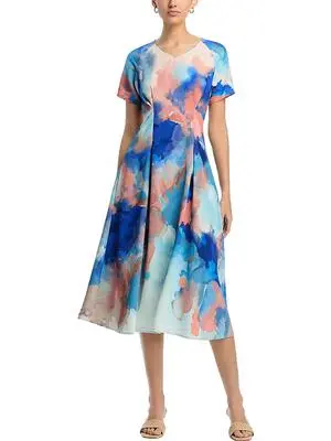 MISOOK Misook Watercolor Printed Midi Dress