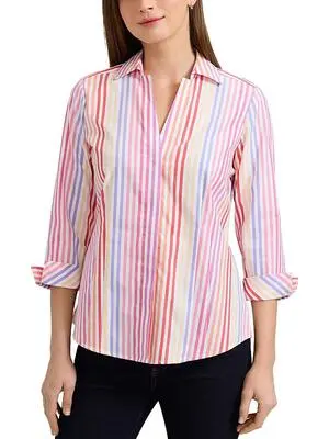 Foxcroft Taylor Multi Stripe Cotton Shirt - Pink Multi