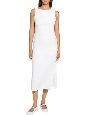 Theory Shoulder Draped Midi Dress - Ivory