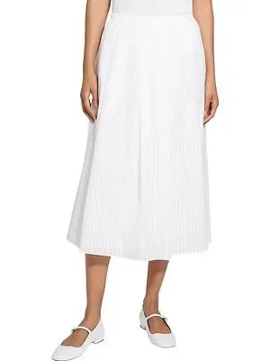Theory Pleated Midi Skirt - White