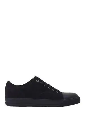 LANVIN Dbb1 Leather And Suede Sneakers - Black Navy